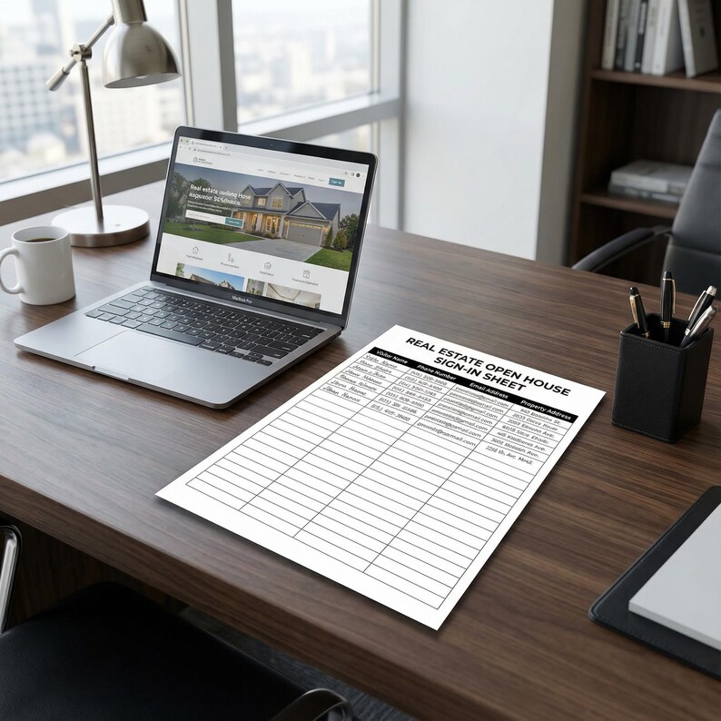 Real Estate Open House Sign-in Sheet | Visitor Tracker (digital ...