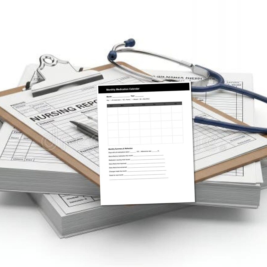 Medication Tracker Printable PDF | Pill Schedule Log | Side Effects ...