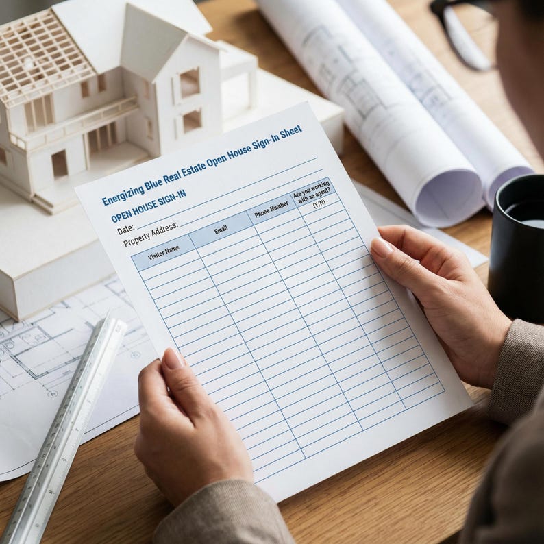 Real Estate Open House Sign-in Sheet | Visitor Tracker (digital ...