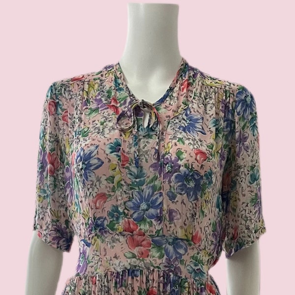 1940s Floral Dress - Etsy