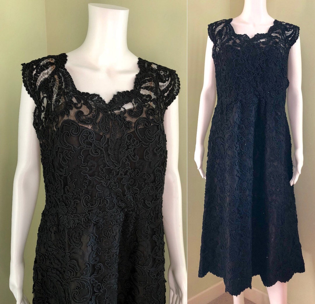 Stunning 1950's Lace Mark Luker Black Dress - Etsy