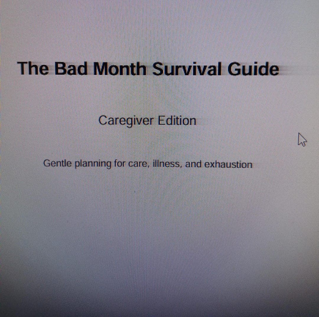 The Bad Month Survival Guide – Caregiver Edition | Planner for Illness ...