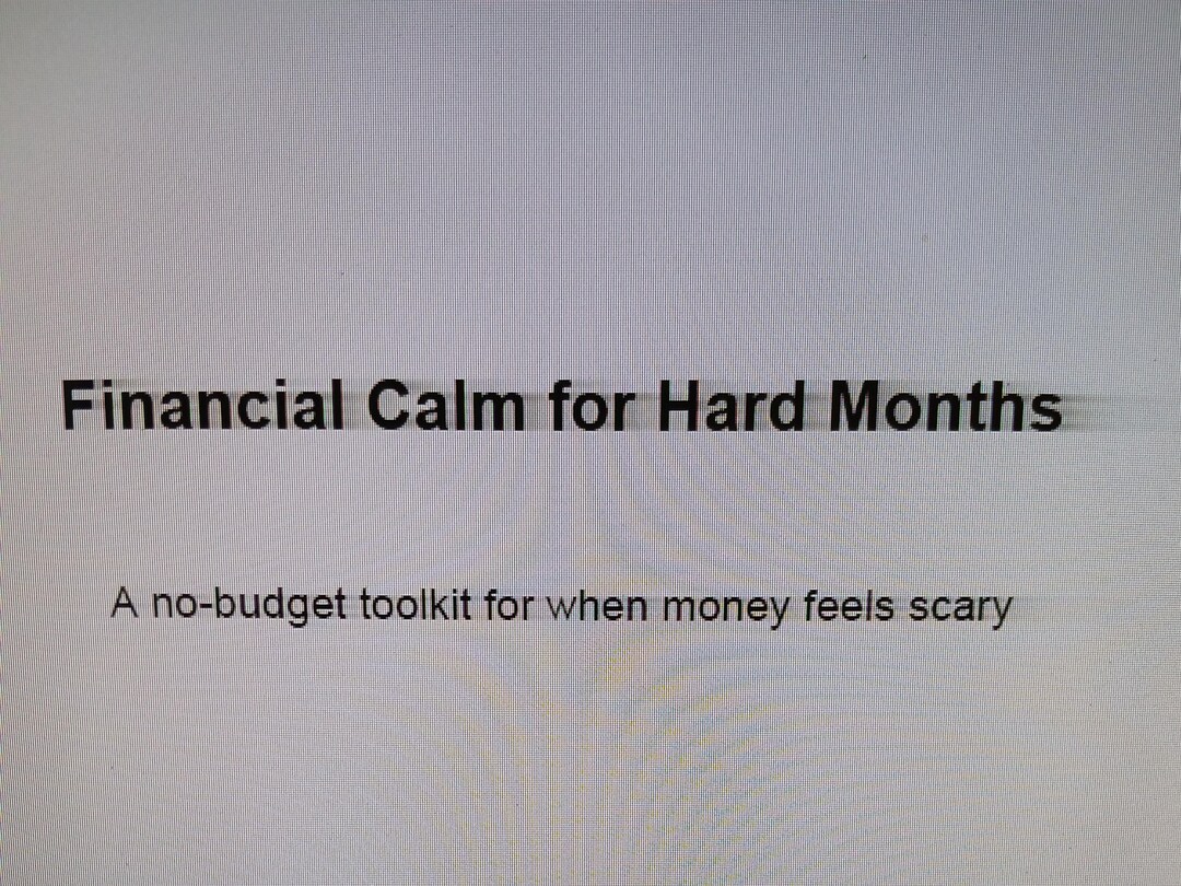 Financial Calm for Hard Months | No-budget Planner for Crisis, Illness ...