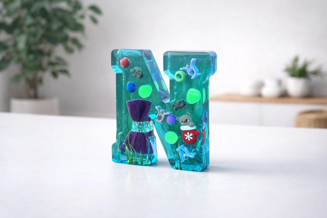 Custom Epoxy Resin Letter - Personalised Initial for Kids, Nursery ...