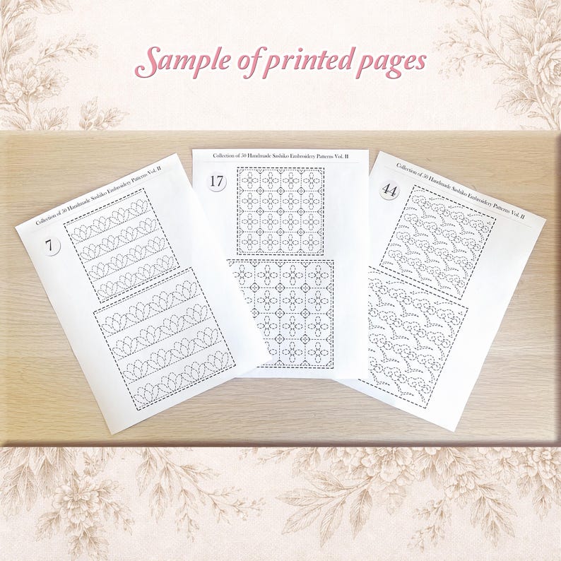 Printable Stick and Stich Sashiko Hand Embroidery Patterns - PDF Bundle ...