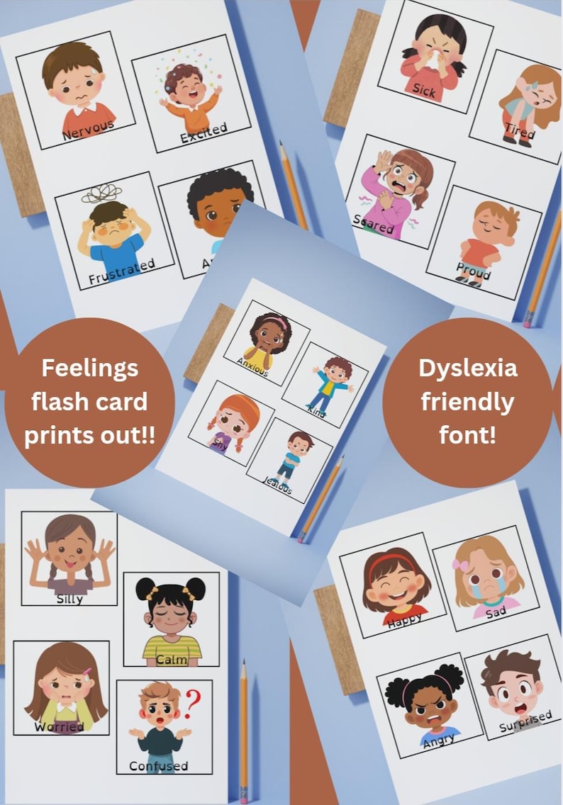 Feelings Flash Card Prints - Etsy