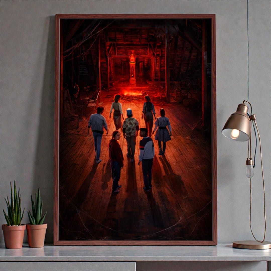 Teens Facing Haunted House Wall Art – Horror Movie Scene, Shadow Realm ...