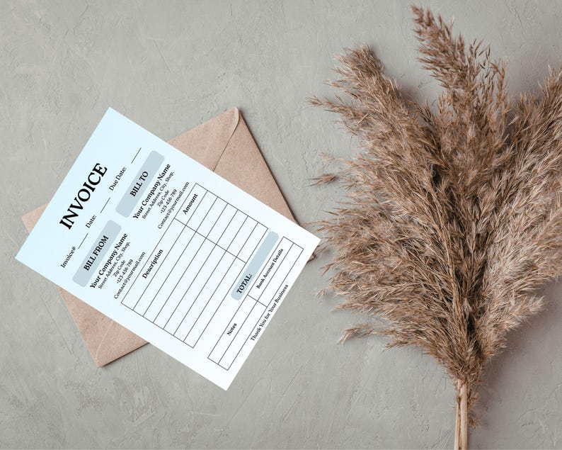 Invoice Template Editable, Small Business, Receipt Order,job Estimate ...