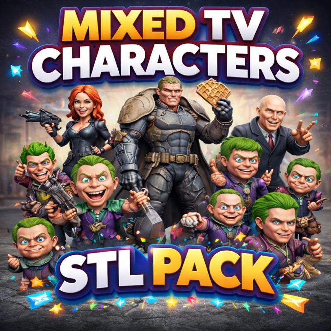 Mixed TV Characters STL Pack | Funny 3D Print Models (digital Download ...