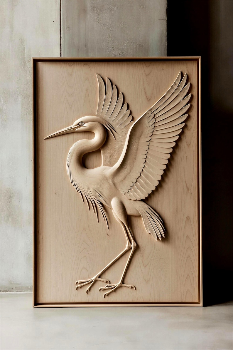 Stork STL Relief, 3D STL Model, Files for CNC Router, Wood Carving ...