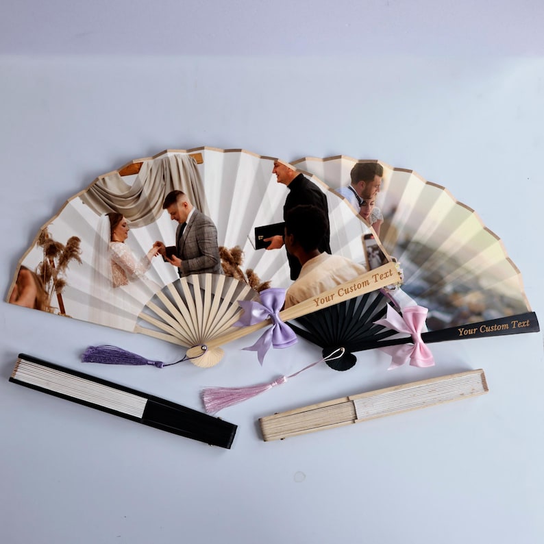 Custom Folding Fan With Your Photo, Personalized Logo Party Favors - Etsy