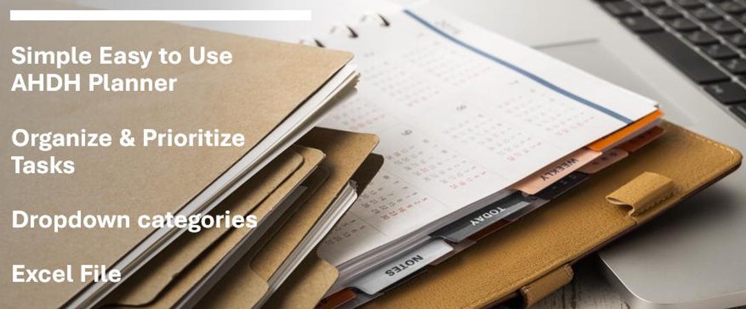 ADHD Visual Planner Excel | Daily & Weekly Planner With Drop-downs ...