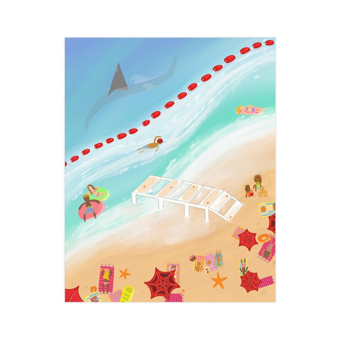 Beach Scene Print | Summer Ocean Art Print, Coastal Wall Decor - Etsy