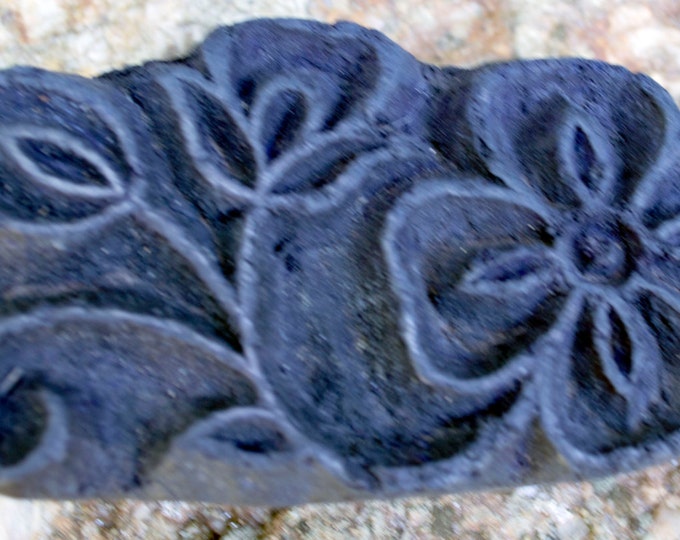 Vintage Asian Carved Wood Print Block Pottery Clay Textile Stamp TS68 ...