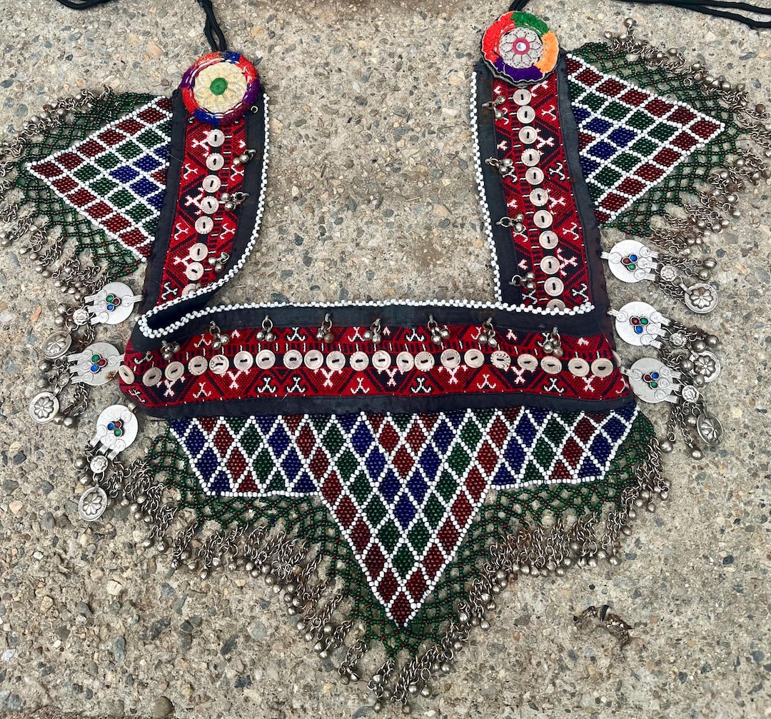 Vintage Kuchi Tribal Fusion Belly Dance Bead Panel Belt - Etsy