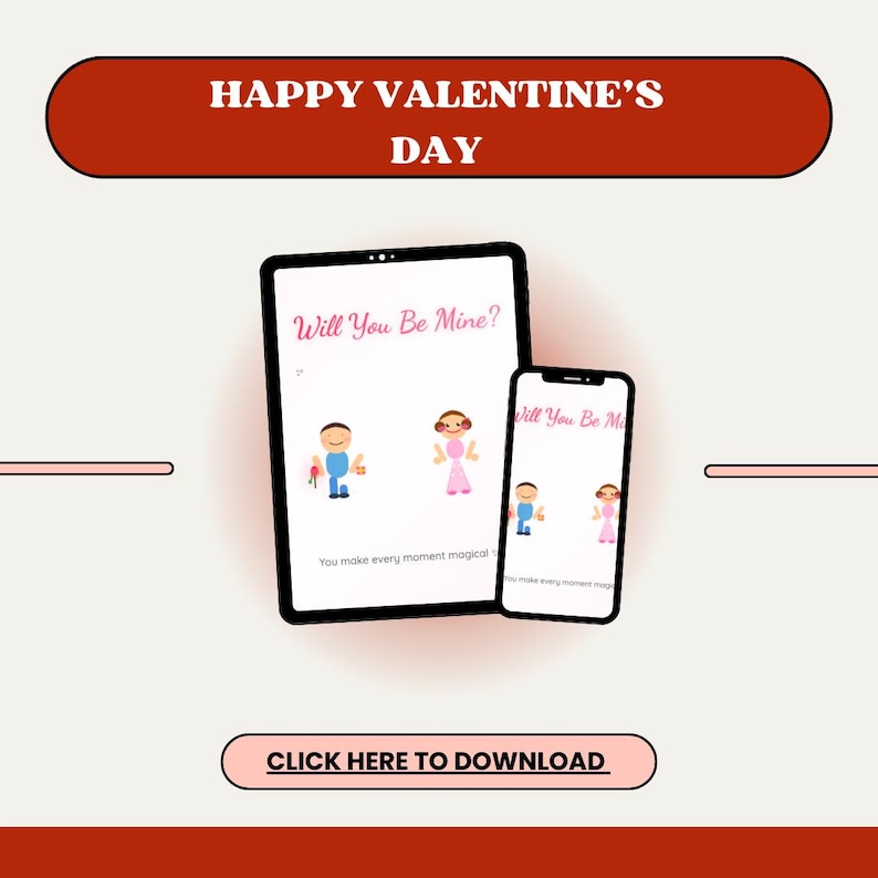 Romantic Proposal Animated Card | Valentine’s Day Canva Template - Etsy