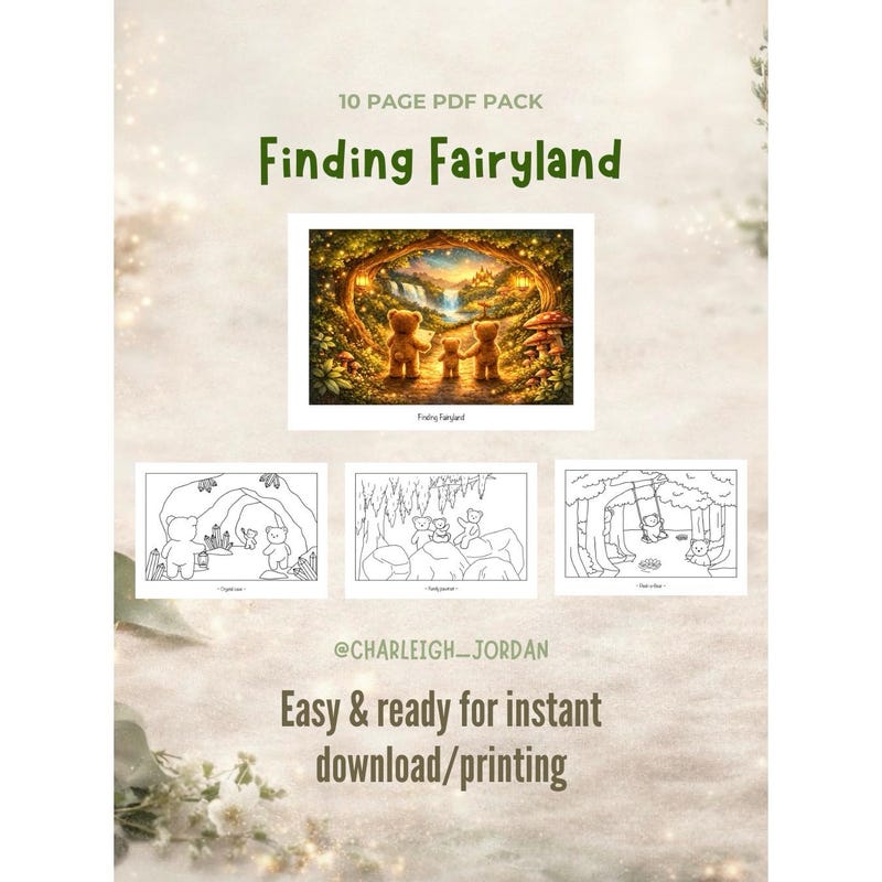 Whimsical Bear Coloring - Etsy UK