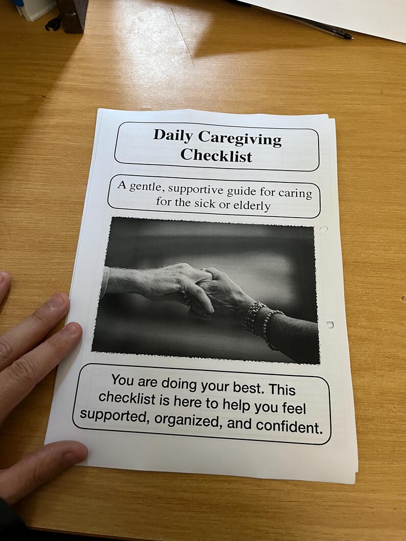 Daily Caregiving Checklist for Elderly & Sick | Printable Caregiver ...