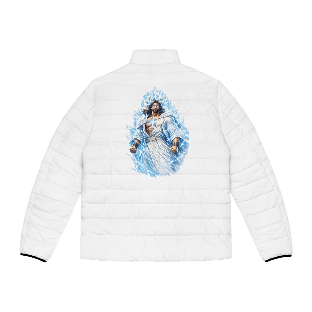 Jesus Christ Illustration Men's Puffer Jacket | Religious Art ...