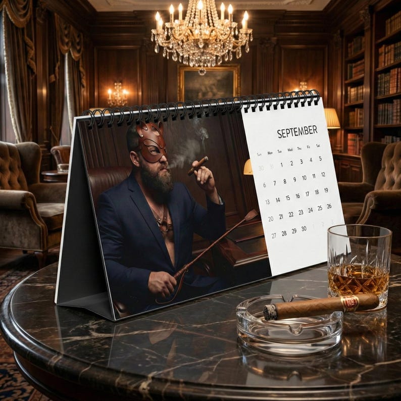 2026 Gay Bear Calendar, Leather Men Art, Steampunk Desk Decor, LGBTQ ...