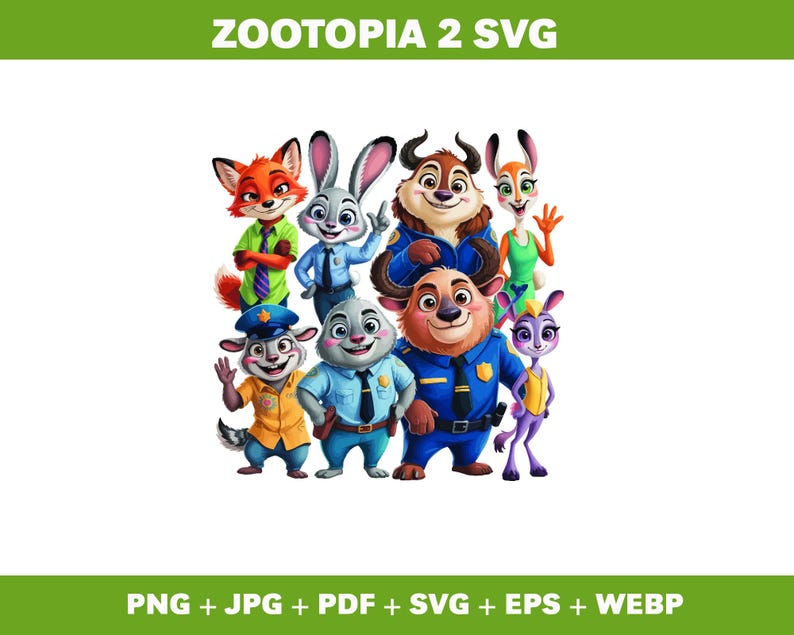 Zootopia 2 Police Animals SVG | Cartoon Inspired Design (digital ...