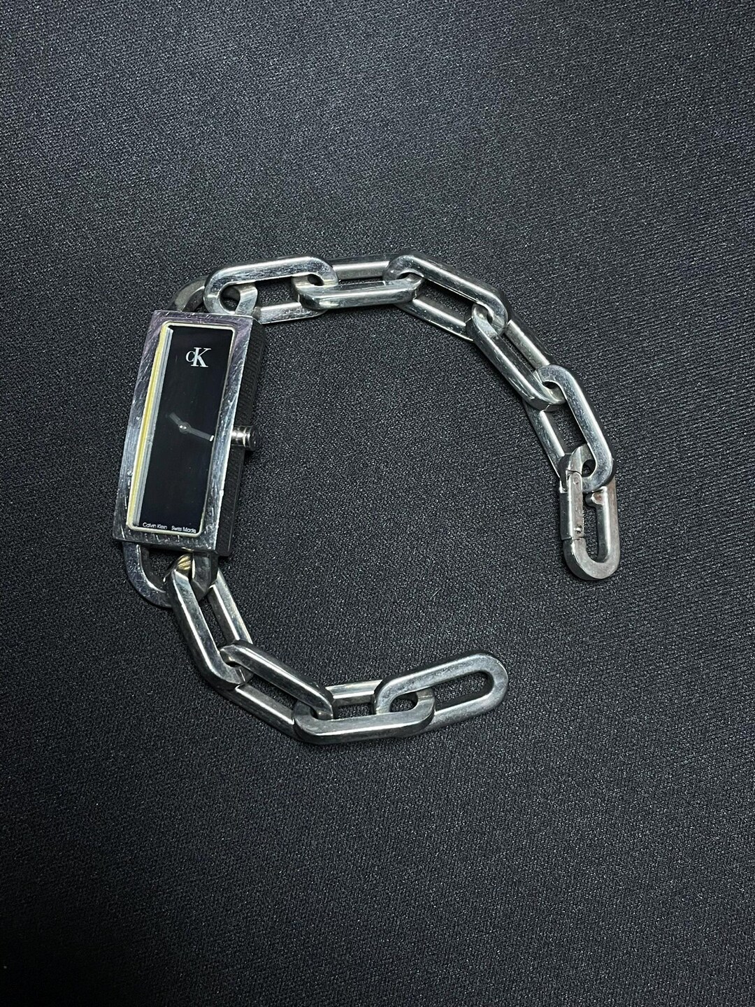 Calvin Klein Watches With Chain Wristband / Stainless Steel Rectangular ...