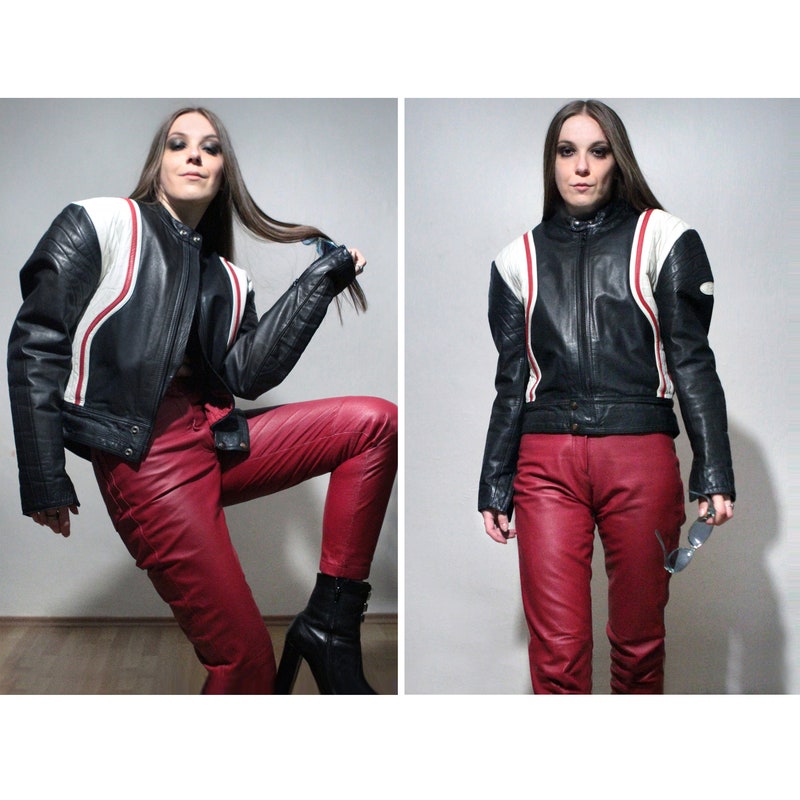 White Leather Jacket - Etsy