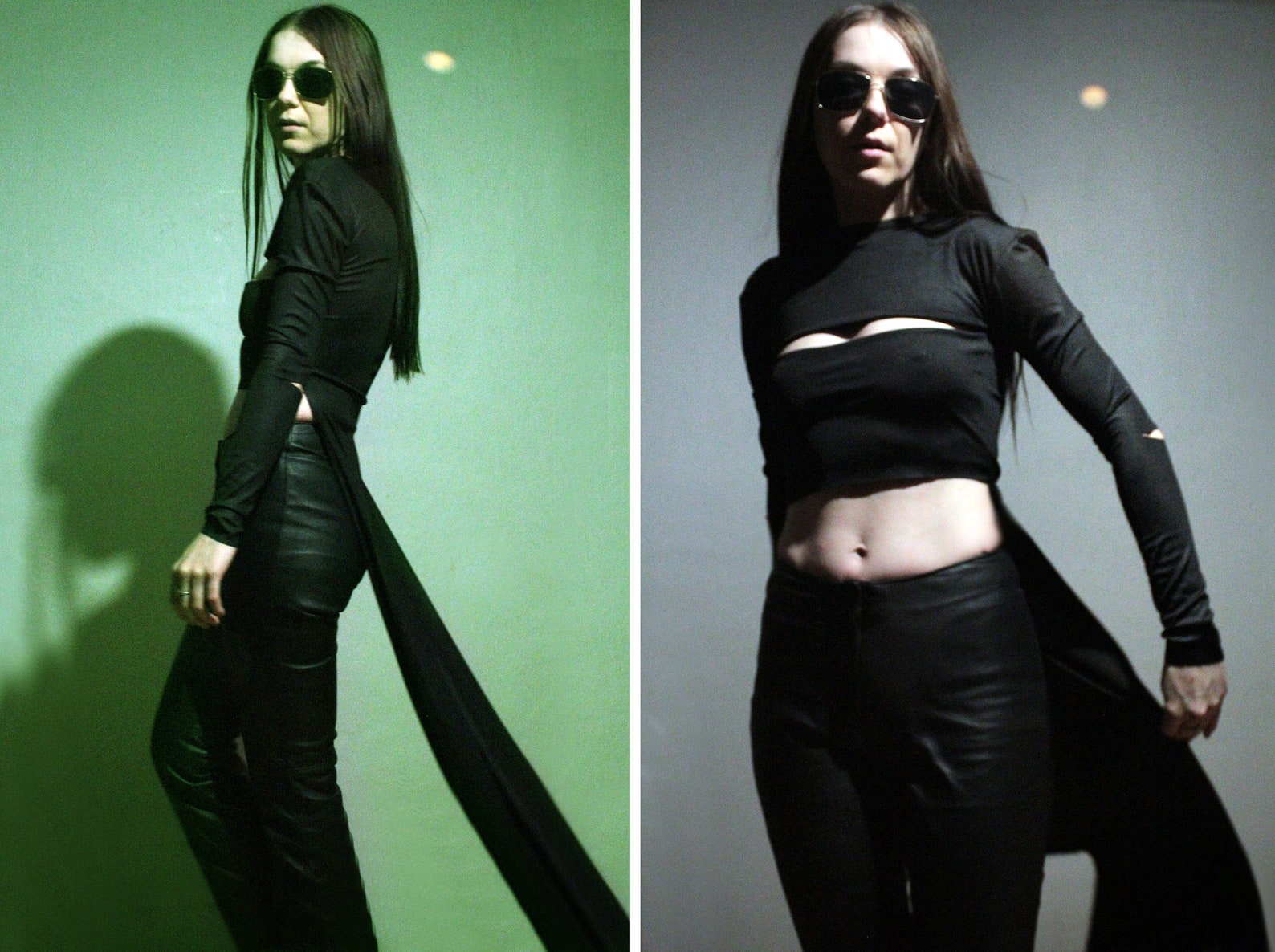 Long Sleeve Crop Top With a Train Avant Garde Black Top - Etsy