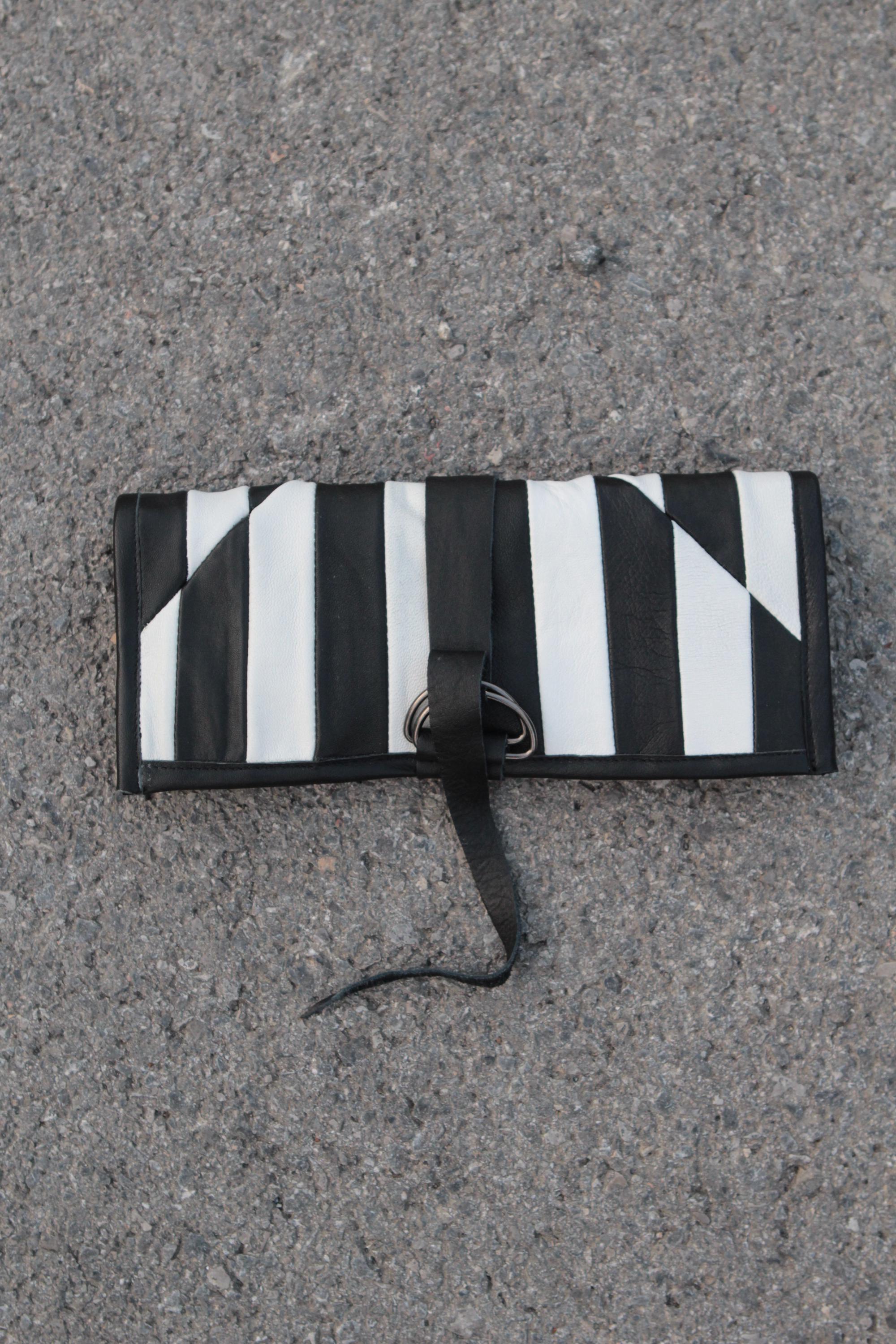 Chopper Leather Tool Roll | Black & White Leather Travel Case - Etsy