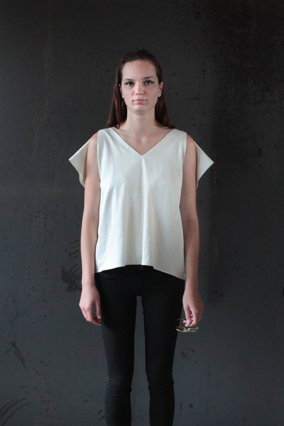 Minimalist Top 6-in-1 Ivory White Ruffle Blouse Zero-waste - Etsy
