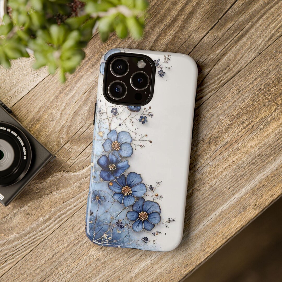 Blue Floral Watercolor Tough Case | Phone Case, Protective Floral ...