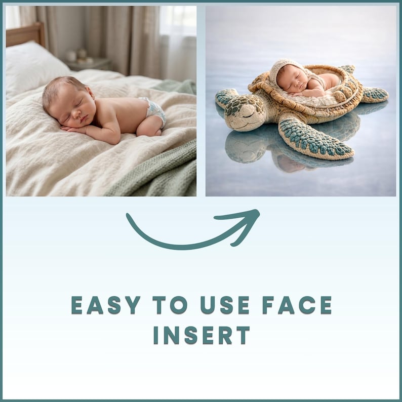 Newborn Turtle Digital Backdrop, Baby Sea Turtle Nest PSD PNG Composite ...