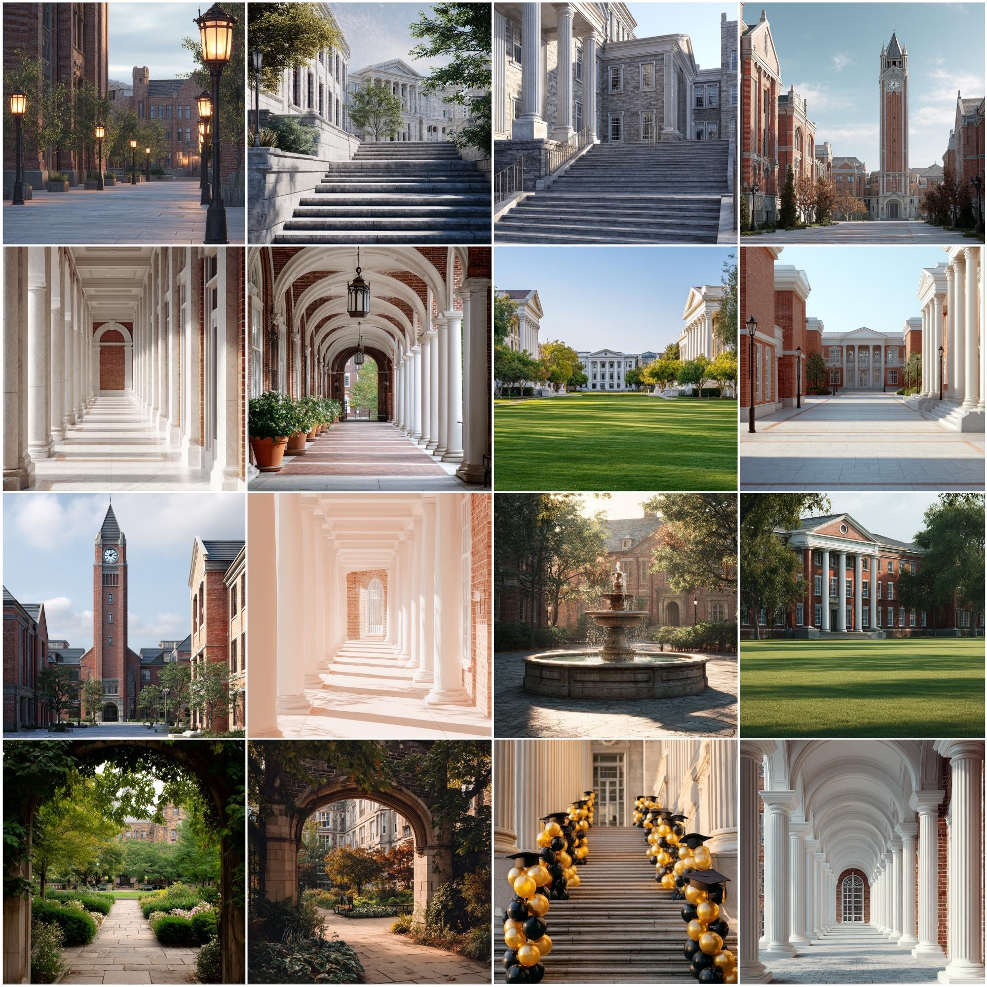 College Graduation Backdrop, University Campus Photo Background ...