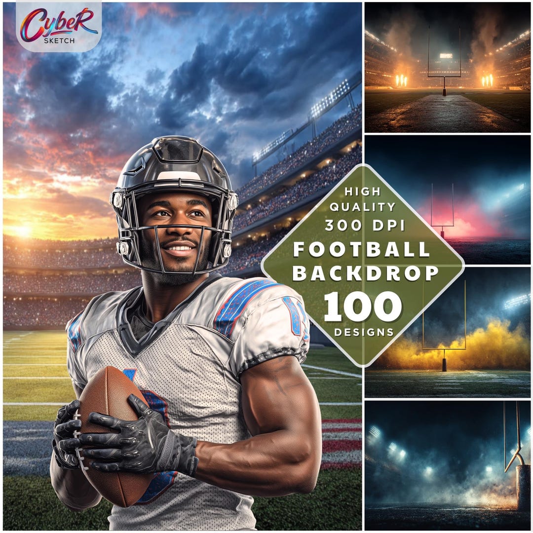 Football Stadium Digital Backdrop Bundle, Sports Photography (digital ...