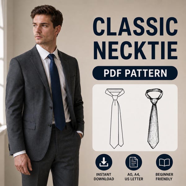 Power Tie Pattern - Etsy UK