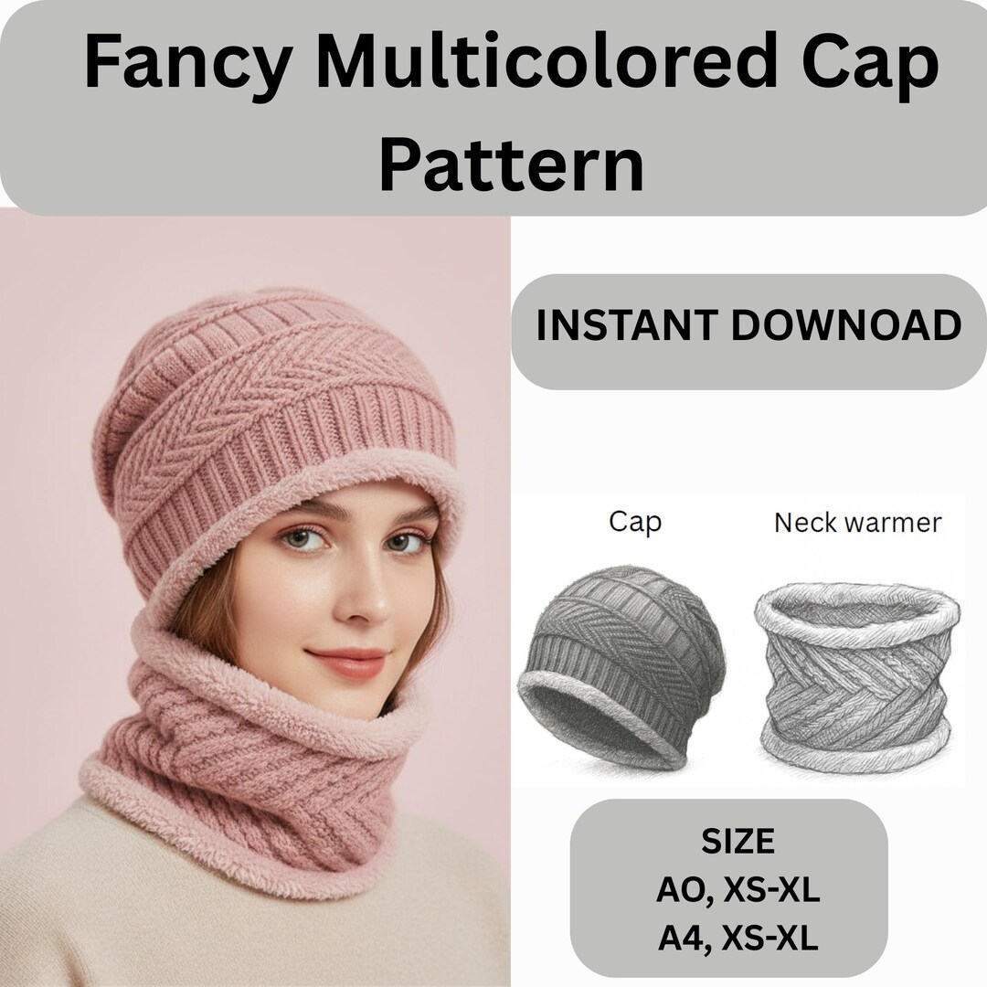 Fancy Multicolored Cap Sewing Pattern | Stylish DIY Cap Digital Pattern ...