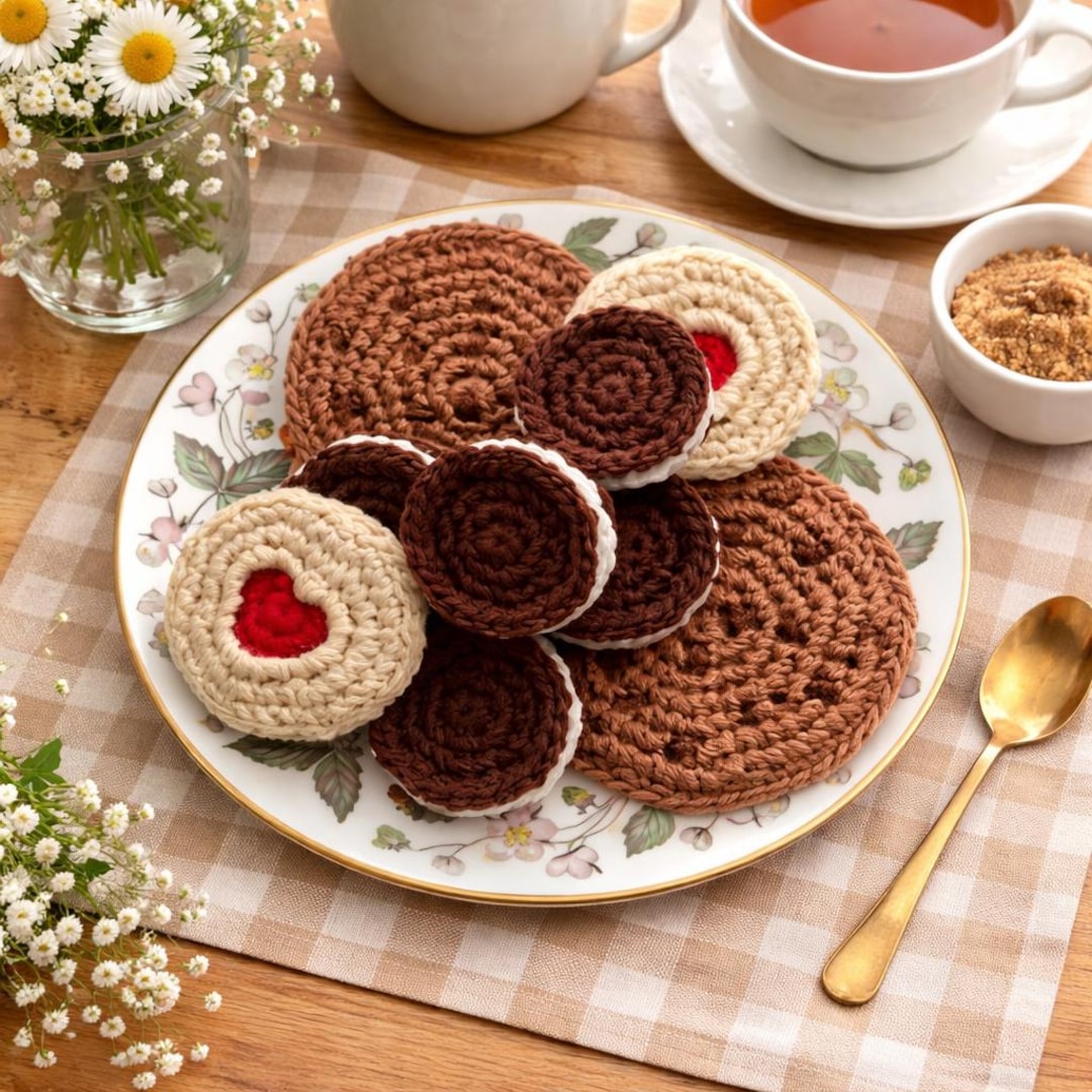 Modèle de biscuits au crochet fait main, ensemble de biscuits Amigurumi ...