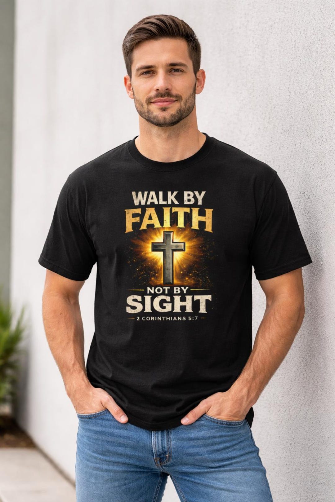 Walk by Faith Not by Sight Christian T Shirt Bible Verse Faith Shirt ...