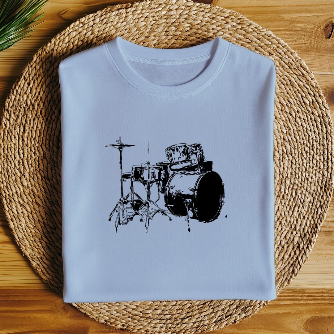 Drum Shirt, Drummer T-shirt, Music Lover Tee, Band Graphic Shirt, Gift ...