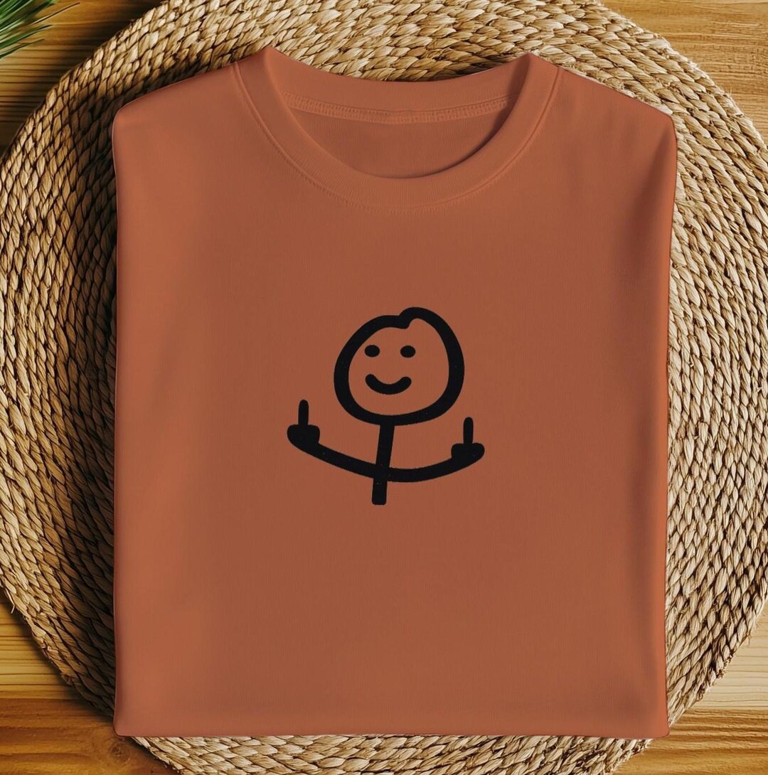 Funny Stick Figure Middle Finger T-shirt, Sarcastic Humor Graphic Tee ...