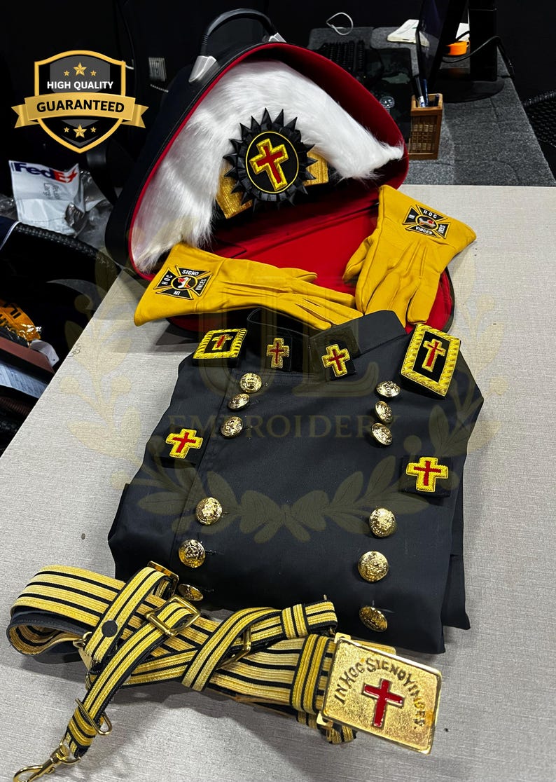 Knight Templar Uniform Regalia Set Full Dress Belt Chapeau Case ...