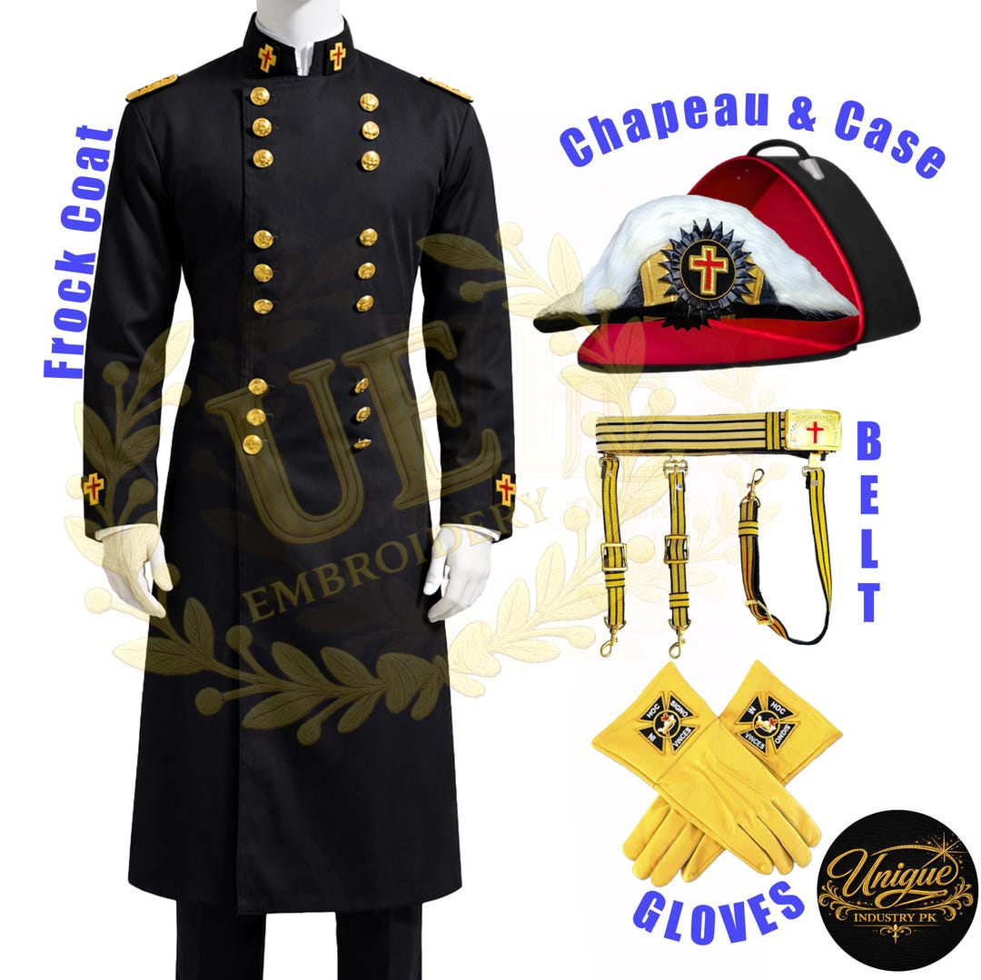 Knight Templar Uniform Regalia Set Full Dress Belt Chapeau Case ...