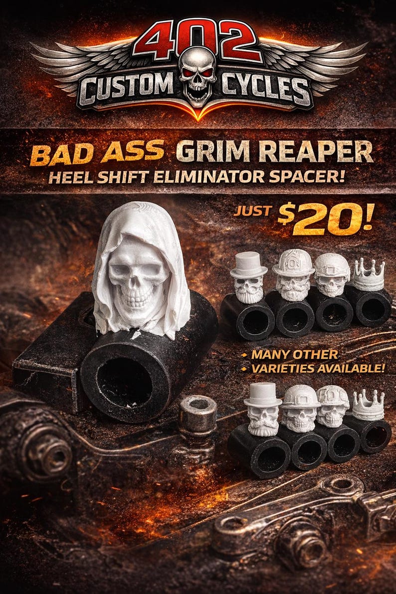 Custom Grim Reaper Harley Davidson Heel Shift Eliminator Spacer - Etsy