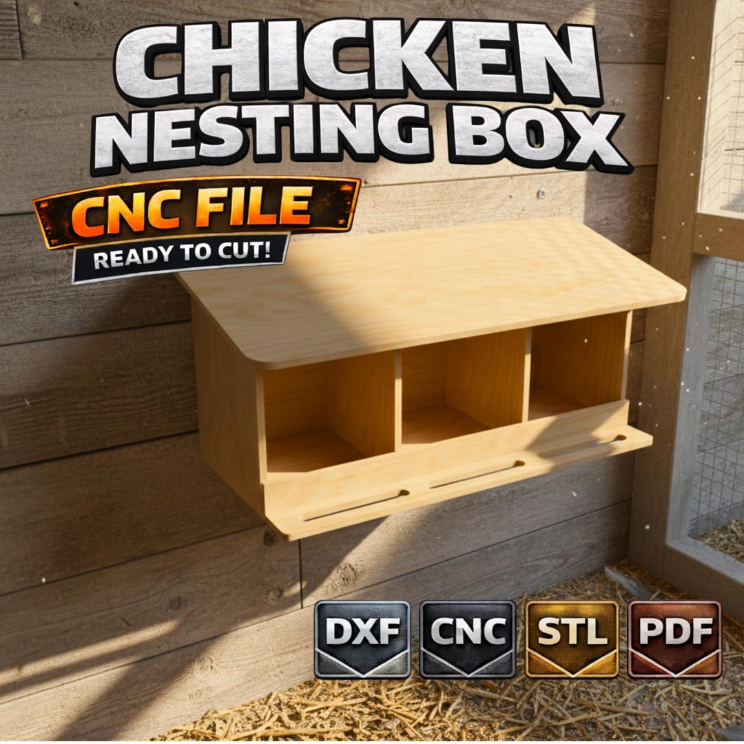 Chicken Nesting Box CNC Files, Waterproof Design for Small Flocks, DXF ...