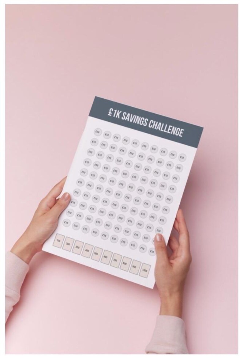 1K Savings Challenge Printable | 100 Envelope Tracker (digital Download ...