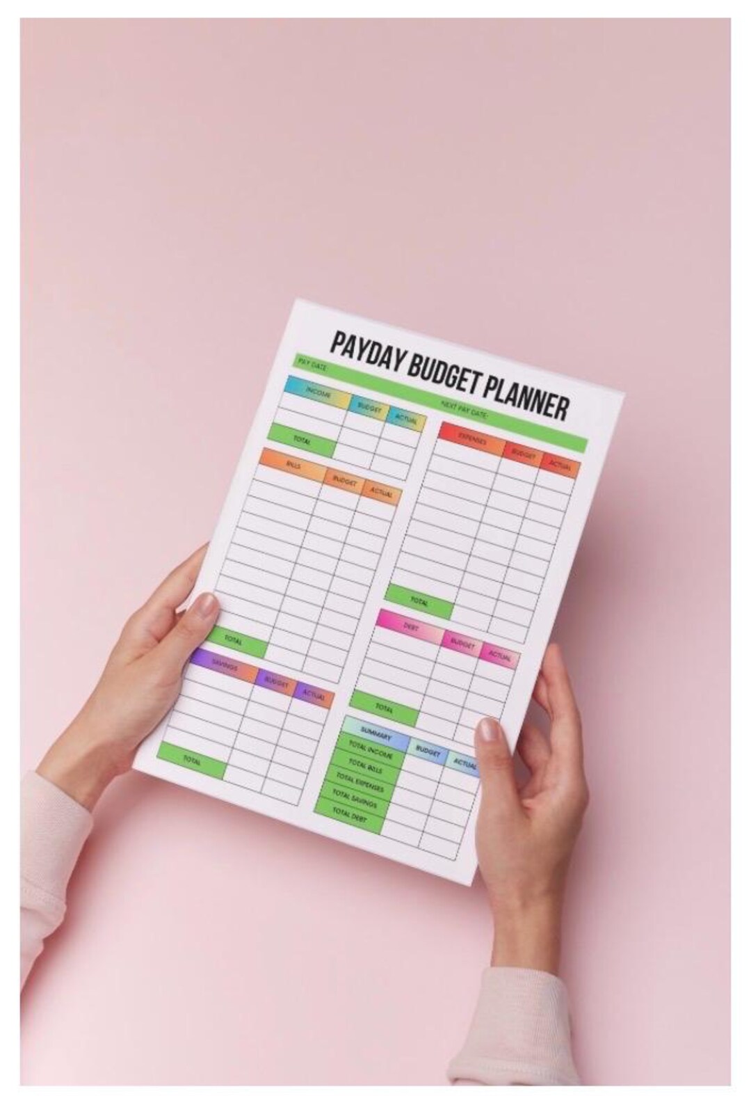 Paycheck Budget Planner Printable | Bills, Debt, Savings Tracker (PDF ...