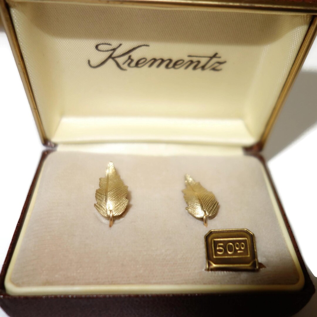Vintage New Boxed KREMENTZ Leaf Screw-back Earrings - Etsy
