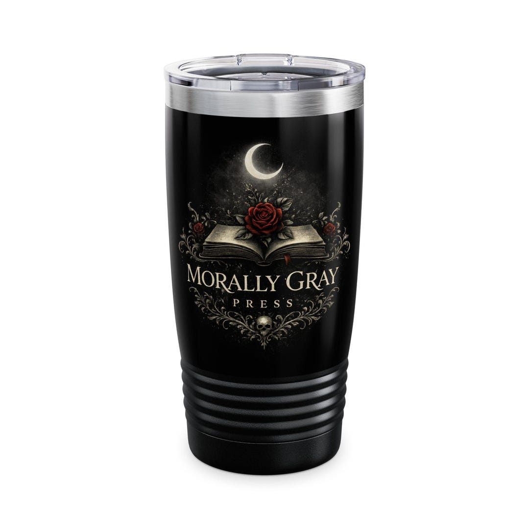 Morally Gray Press Logo Tumbler | 20oz Ringneck Travel Mug | Romantasy ...