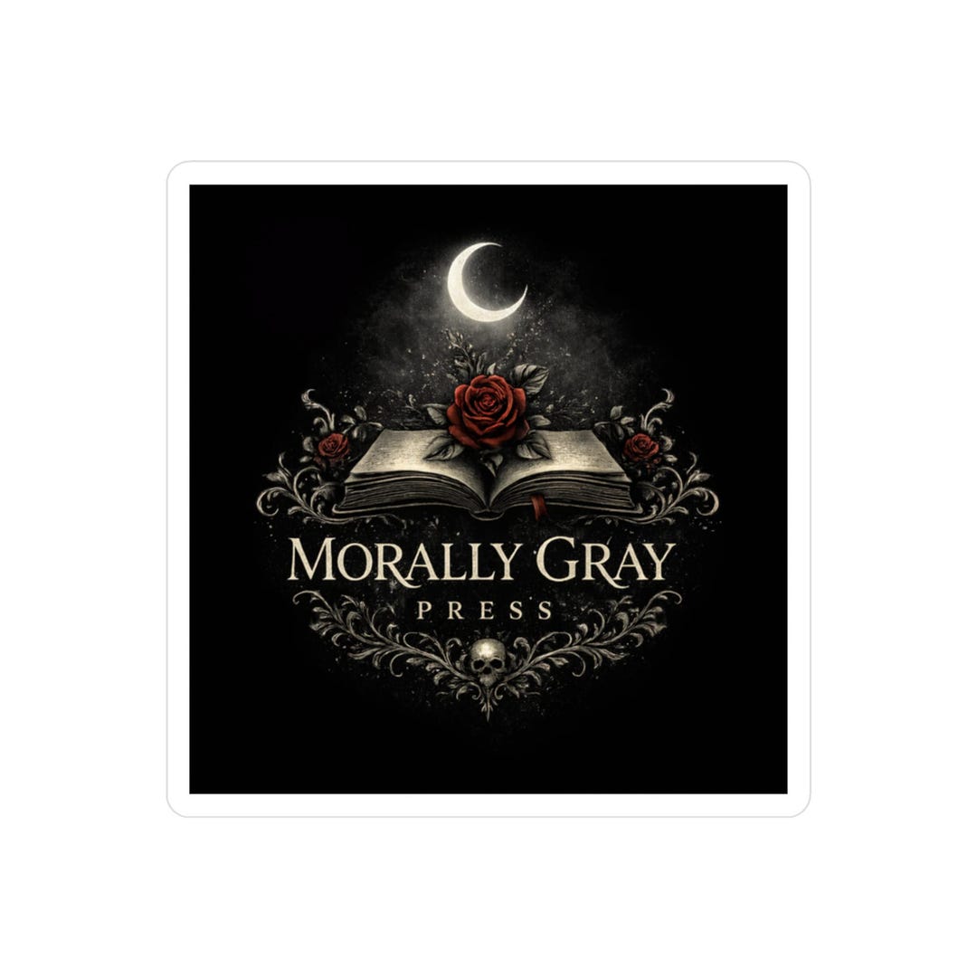 Morally Gray Press Logo Sticker | Gothic Bookish Vinyl Sticker for ...