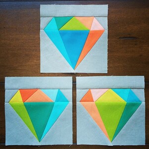 Gemology Quilt Block | Diamond Paper Pieced Block Pattern - Etsy